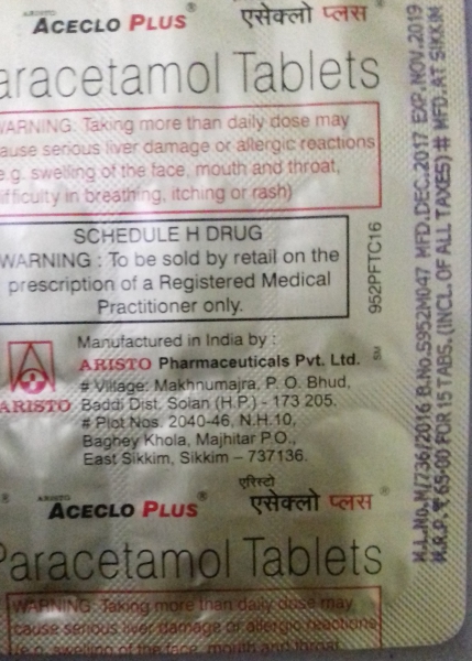 Aceclo Plus Tablets for Pain and Fever review