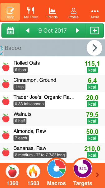 Chronometer nutrition tracking app review