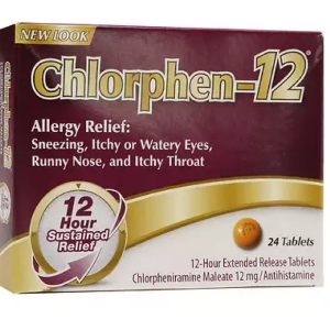 Chlorphen-12 Chlorpheniramine Maleate, 12mg, Extended-Release Tablets ...